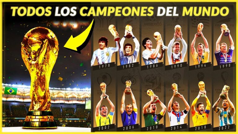 Los campeones del mundo de fútbol a lo largo de la historia